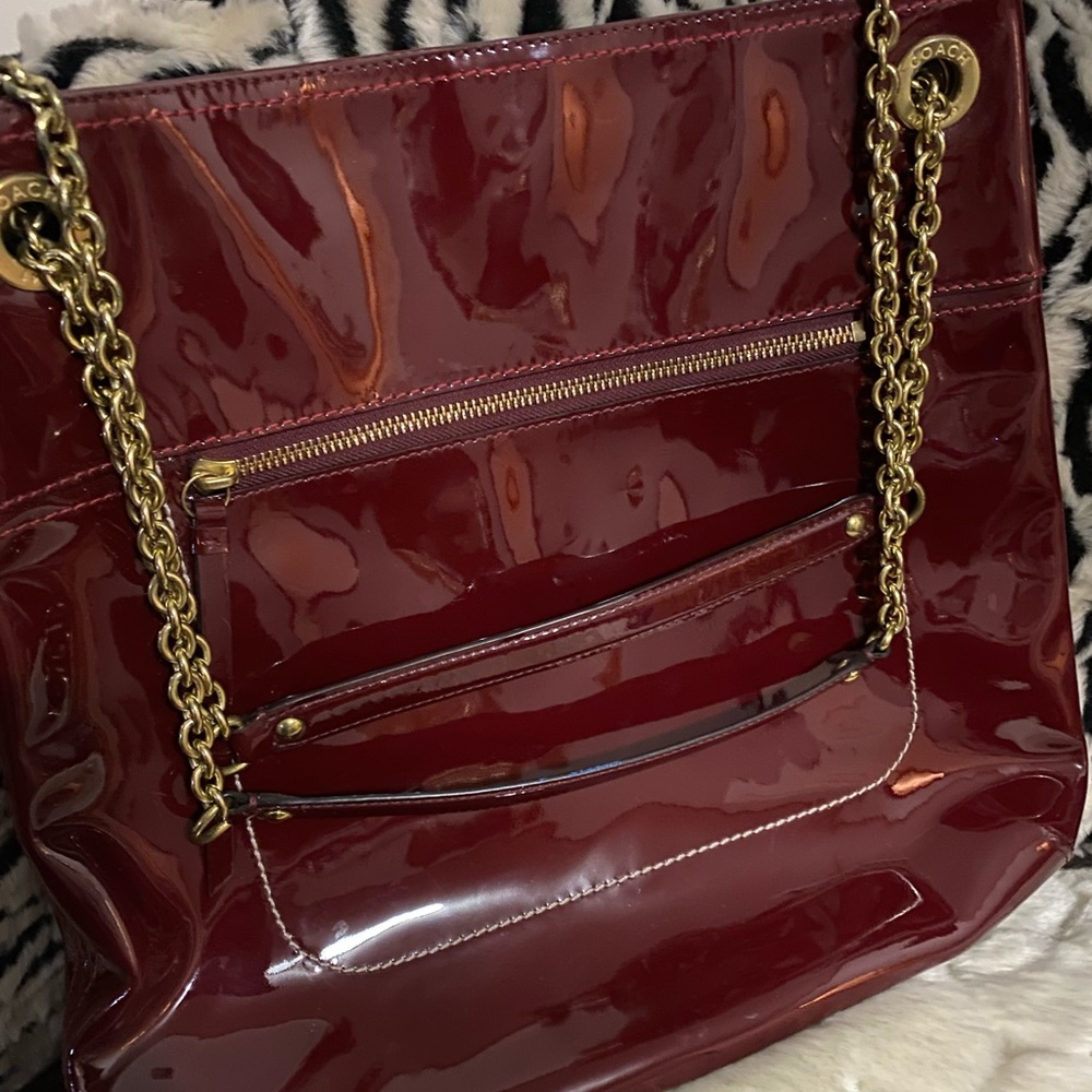 Coach Dark Red Patent Leather Purse - Gem